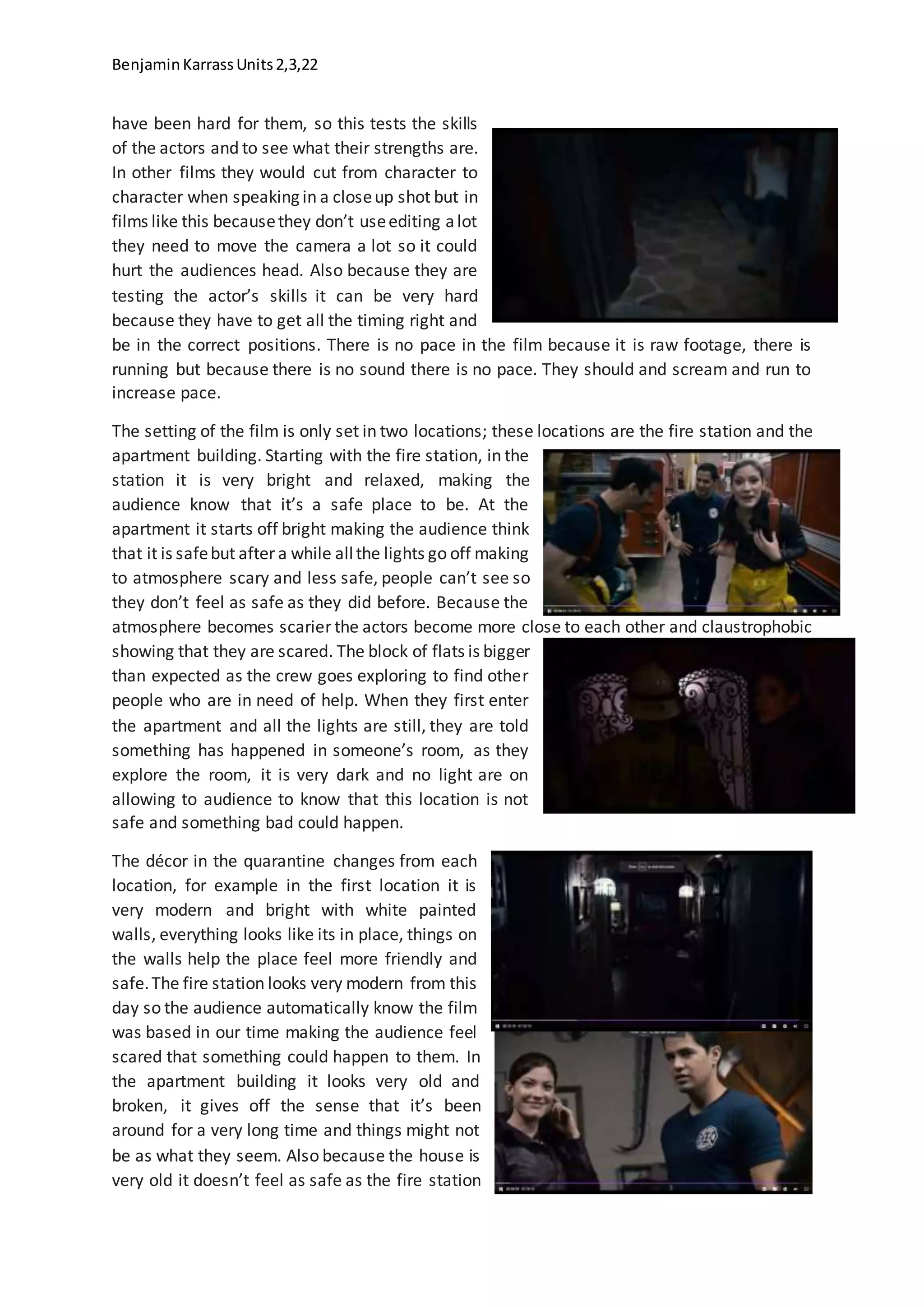 The Conjuring 2 & Quarantine Analysis | DOCX