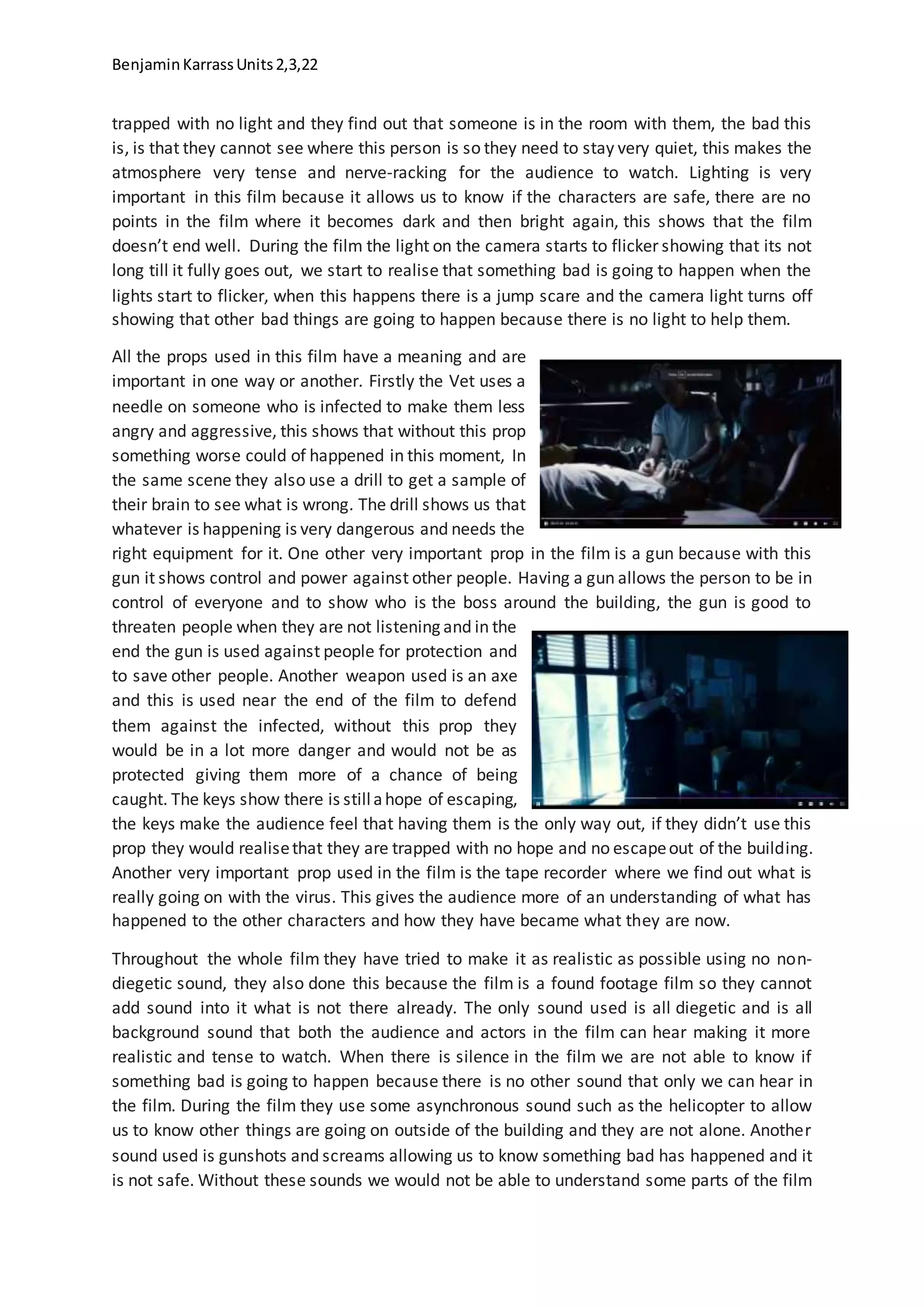 The Conjuring 2 & Quarantine Analysis | DOCX