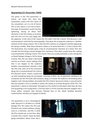 The Conjuring 2 & Quarantine Analysis | DOCX