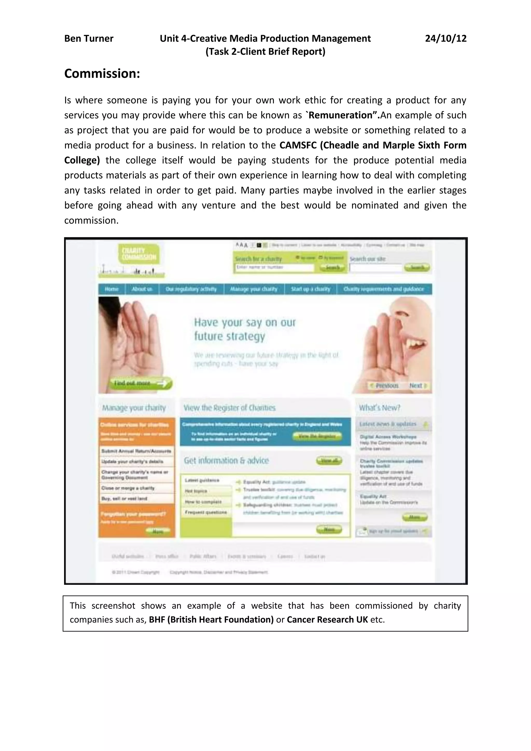 Task 2 client brief report | PDF