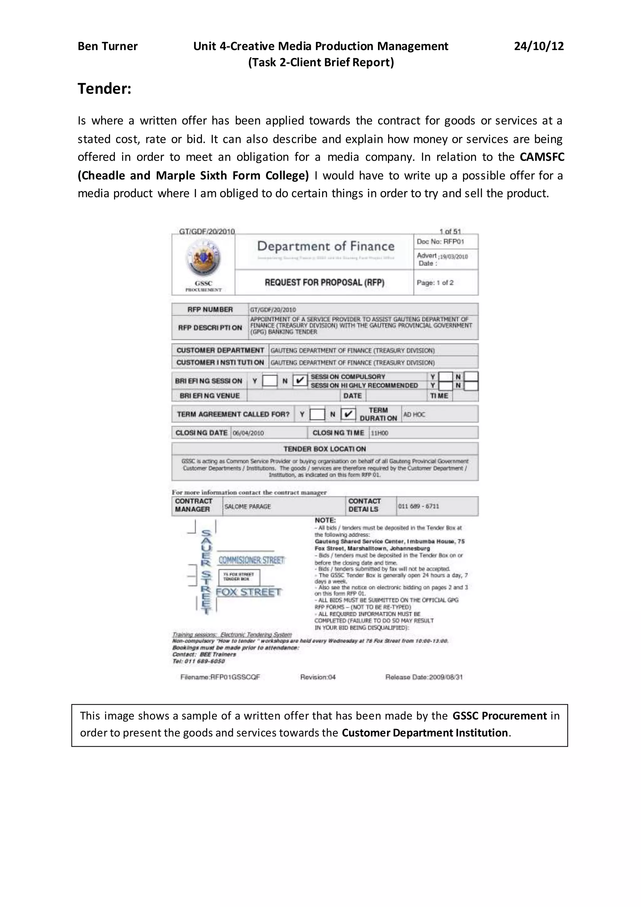 Task 2 client brief report | DOCX