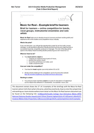 Task 2 client brief report | PDF