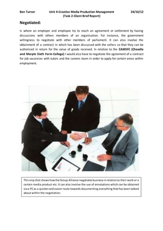 Task 2 client brief report | PDF