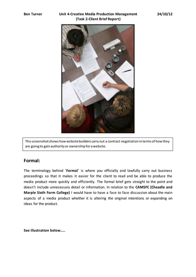 Task 2 client brief report | PDF