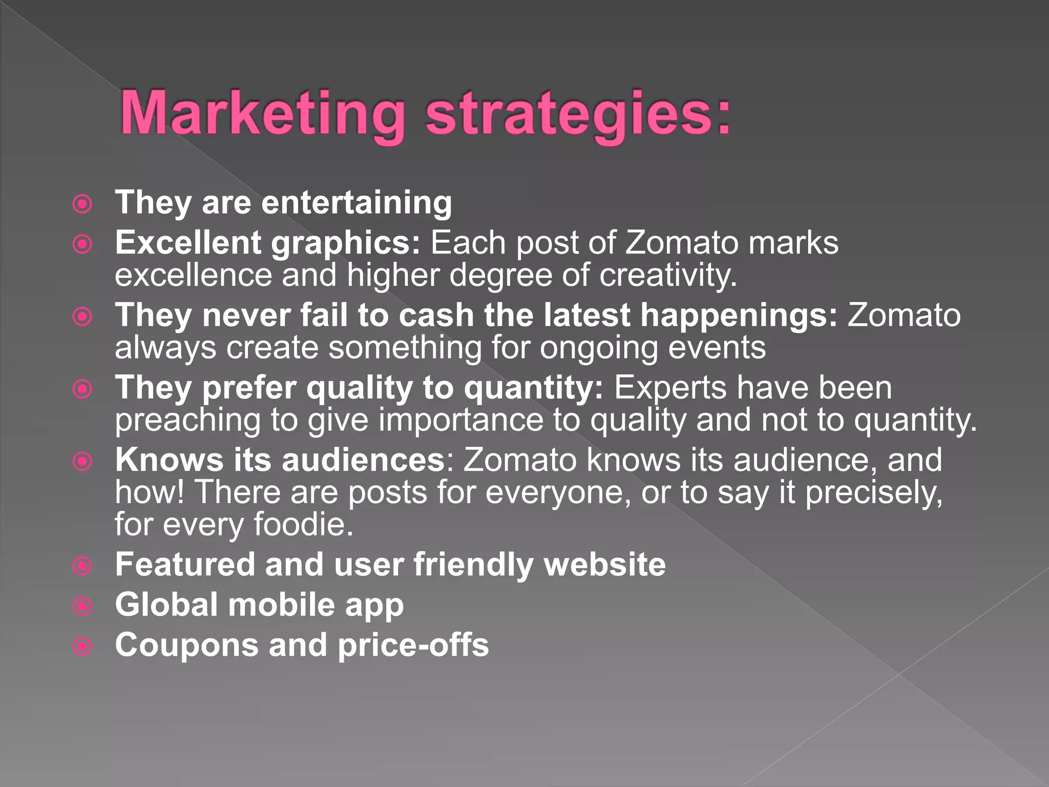 Marketing strategy of zomato | PPTX