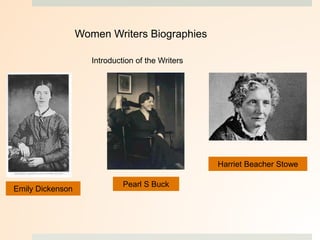 Three famous American Women Writers | PPTX