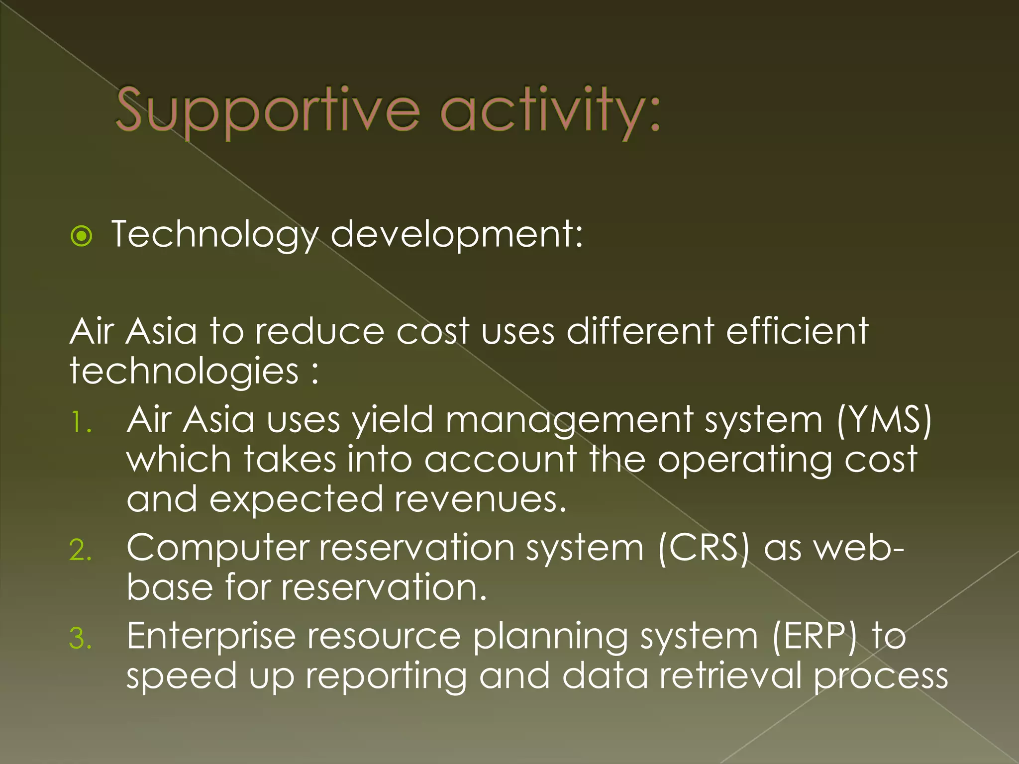 Porter's five forces and value chain model AirAsia | PPTX