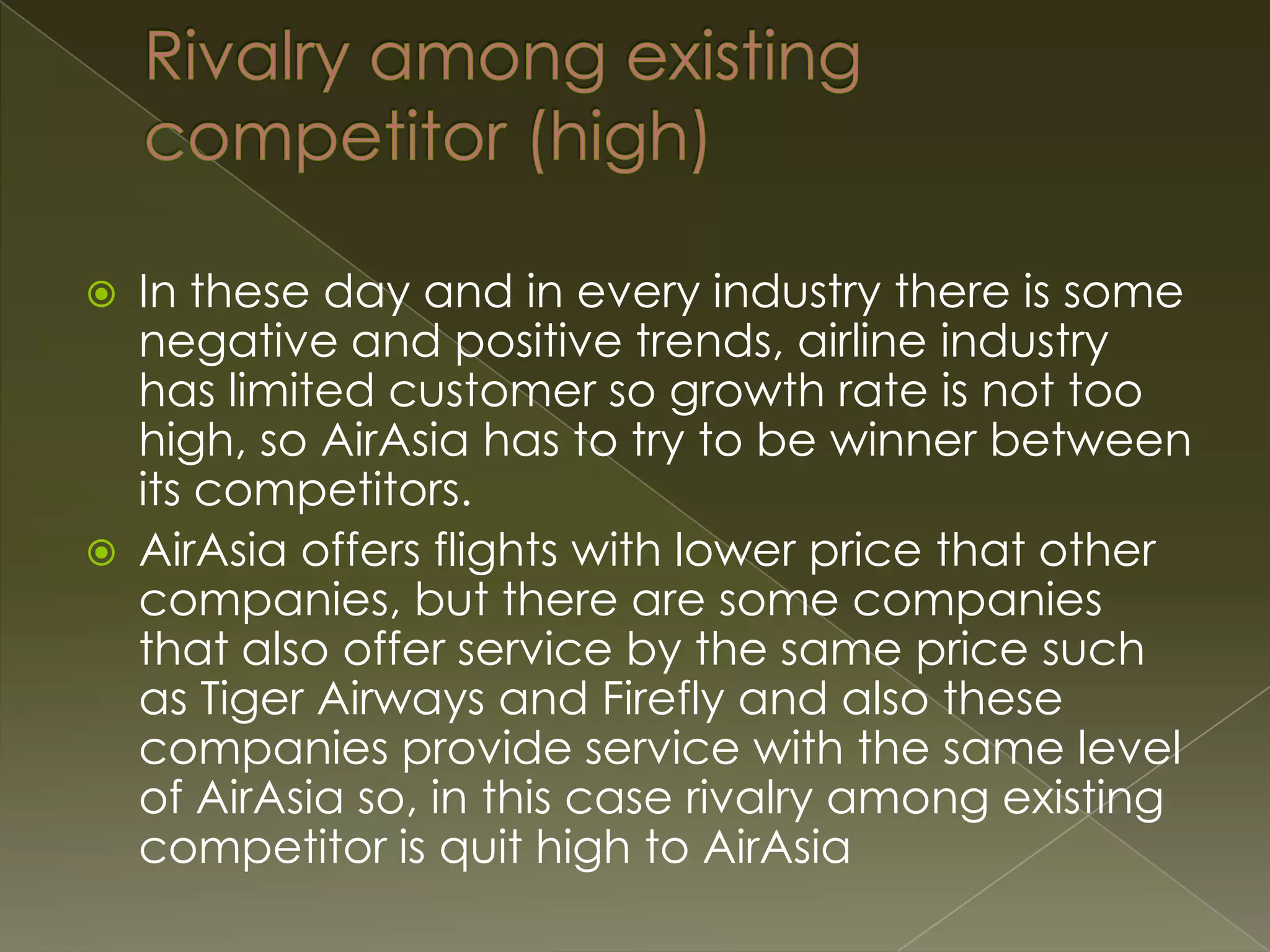 Porter's five forces and value chain model AirAsia | PPTX