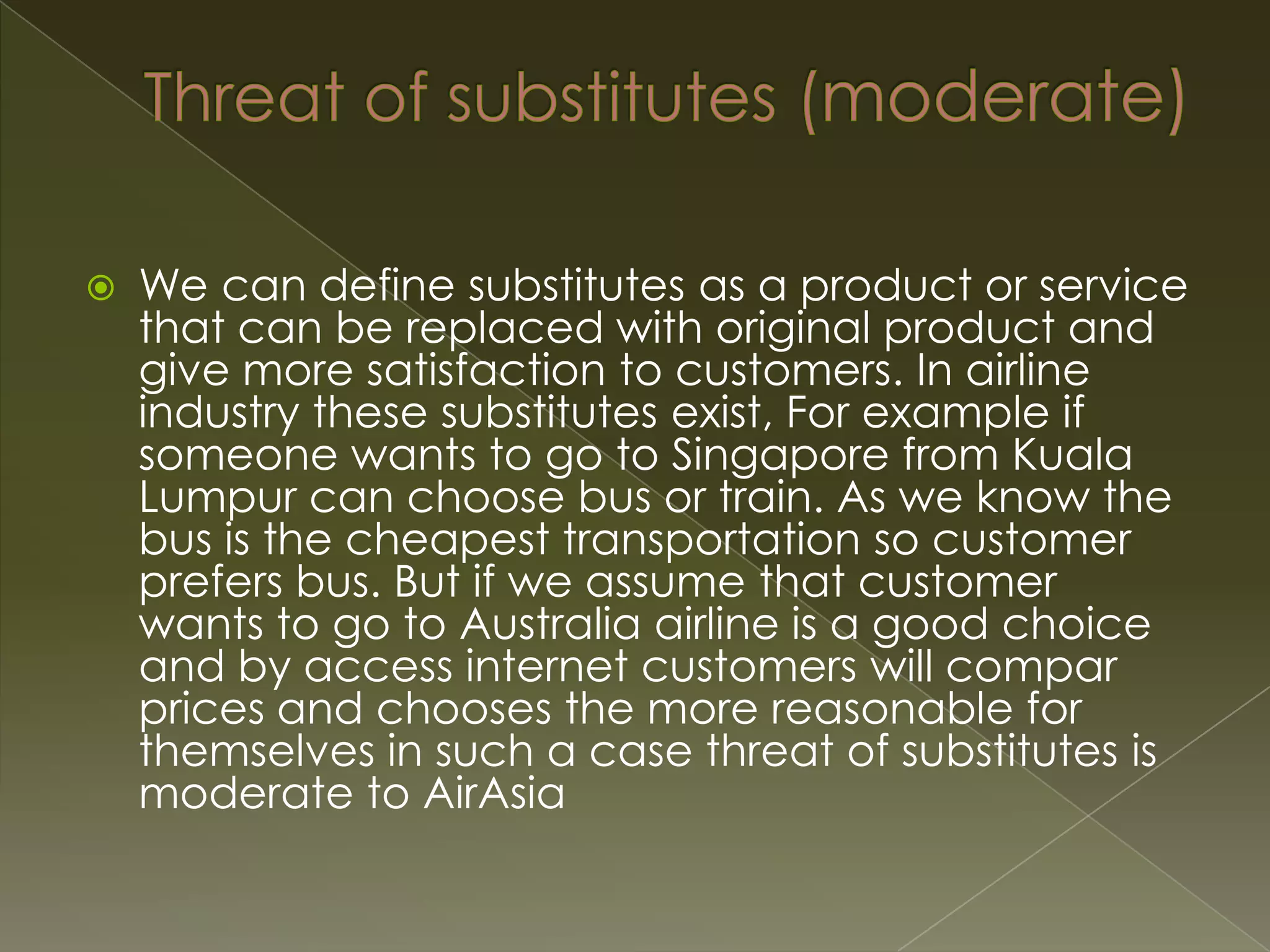 Porter's five forces and value chain model AirAsia | PPTX