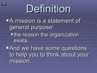 Mission - Main Aspects | PPT