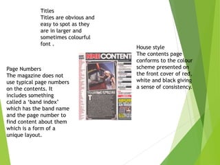 Analysis of NME magazine cover,contents and spread | PPTX