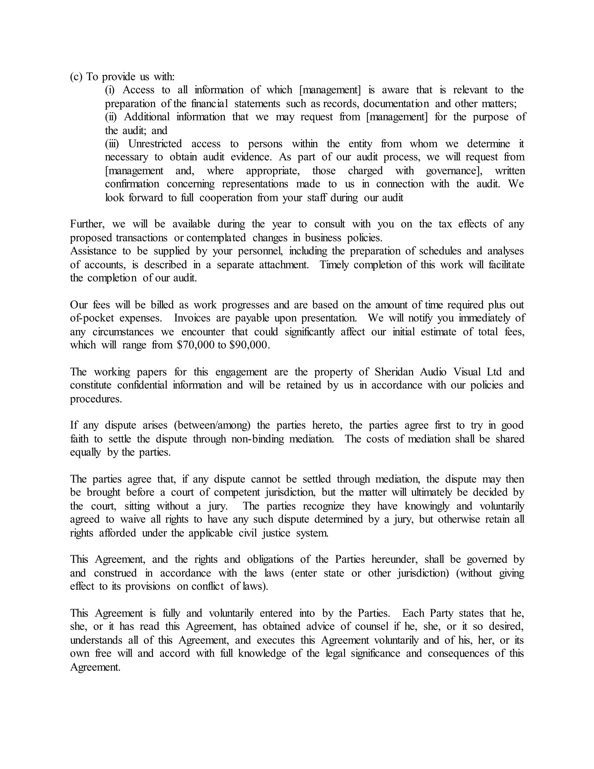 Task 2 audit engagement letter | PDF