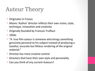 Task 2a what is an auteur | PPT