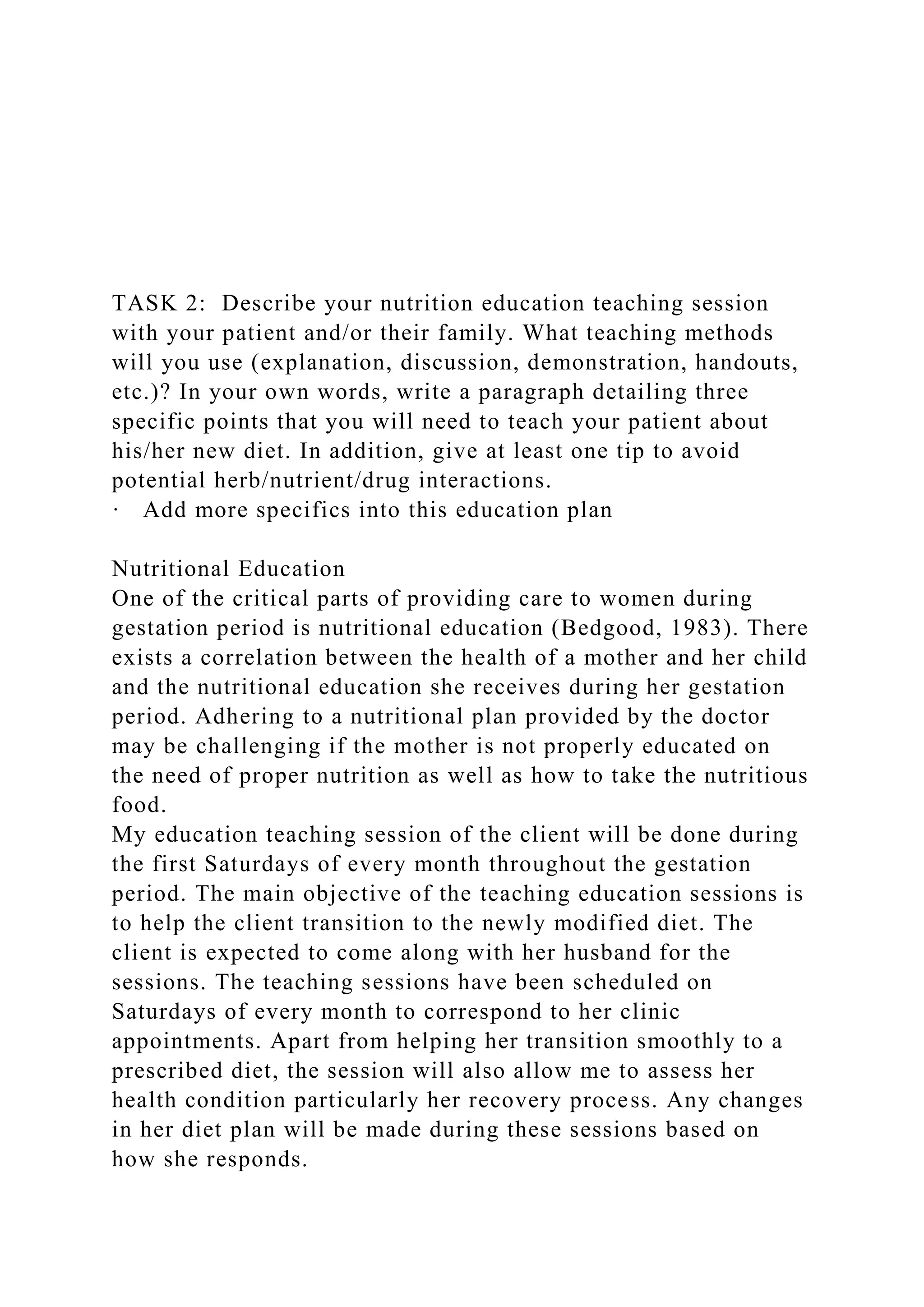 TASK 2 Describe your nutrition education teaching sessio.docx