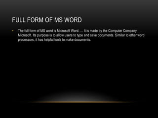 ms word | PPT