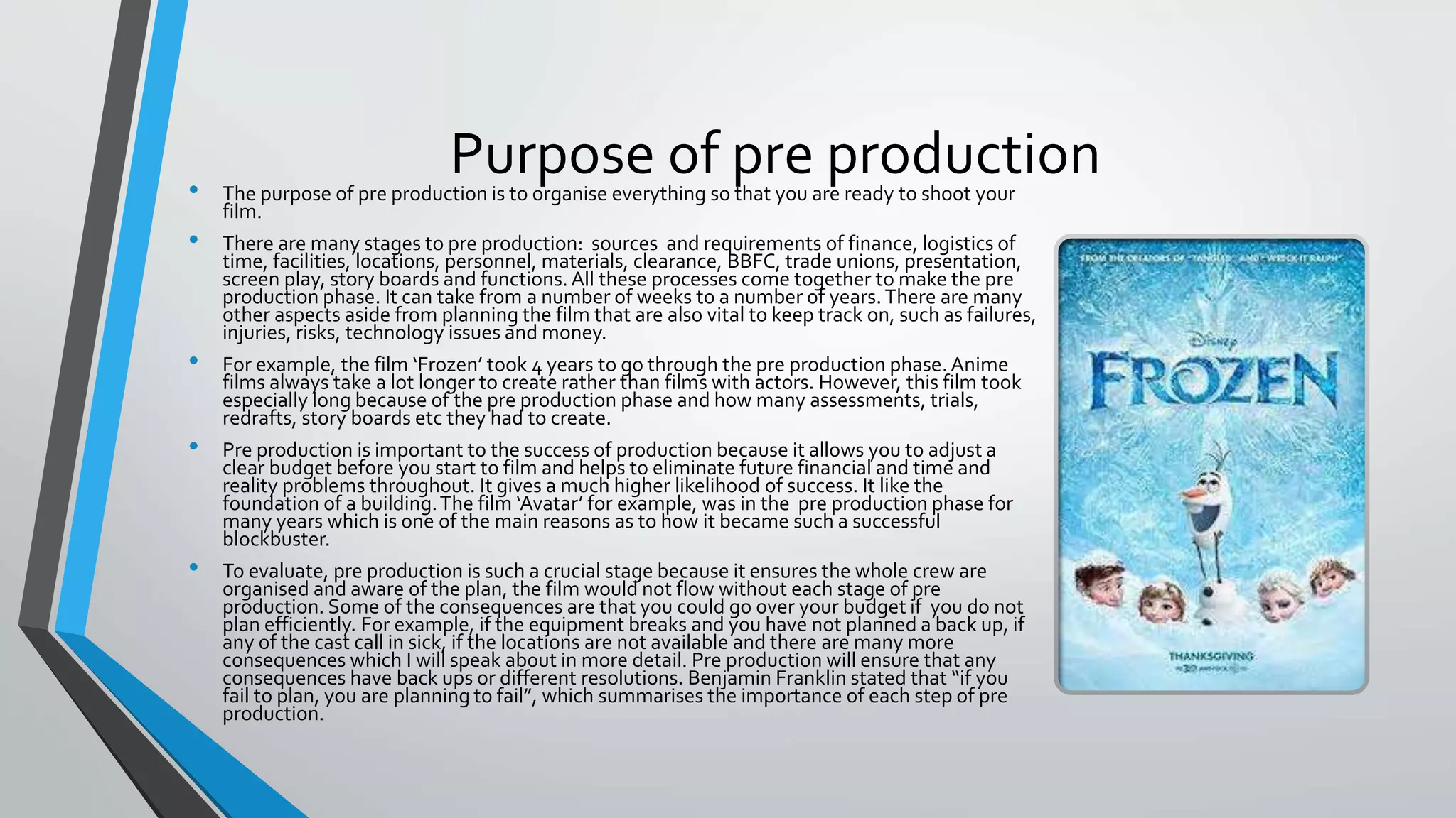 Task 2 purposes of pre production | PPT