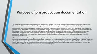 Task 2 purposes of pre production | PPT