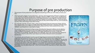 Task 2 purposes of pre production | PPT