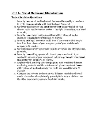 Task 2 revision questions | PDF