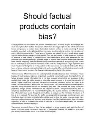 Task 2 should factual products contain bias | DOCX