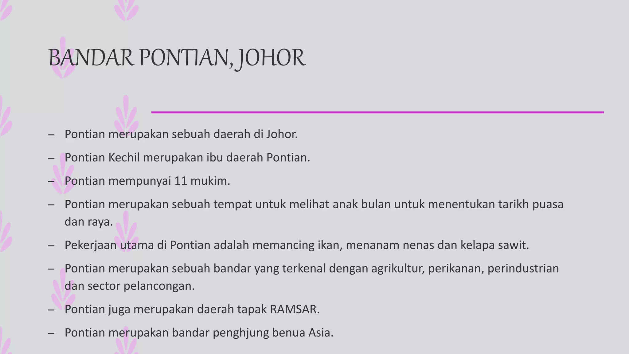 BANDAR ANDA: KEMAMPANAN BANDAR PONTIAN, JOHOR | PPTX