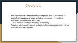 Biometric attendance register system for a school | PPT