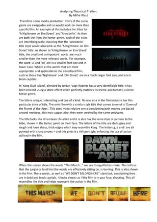 Task 3 - Analysing Trailers | DOCX | Video Production | Content Production