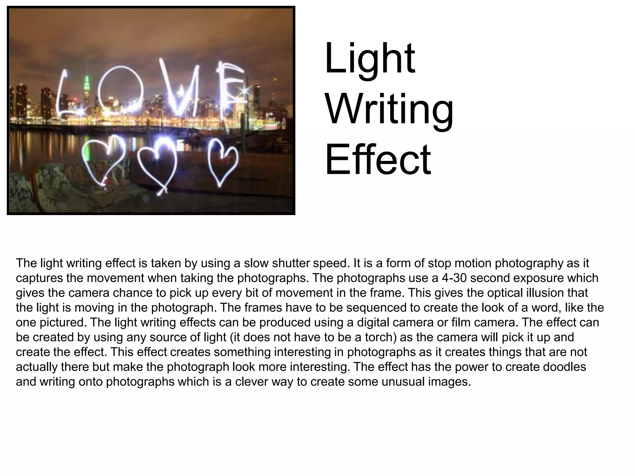 Task 3 investigating experimental photography techniques | PPT