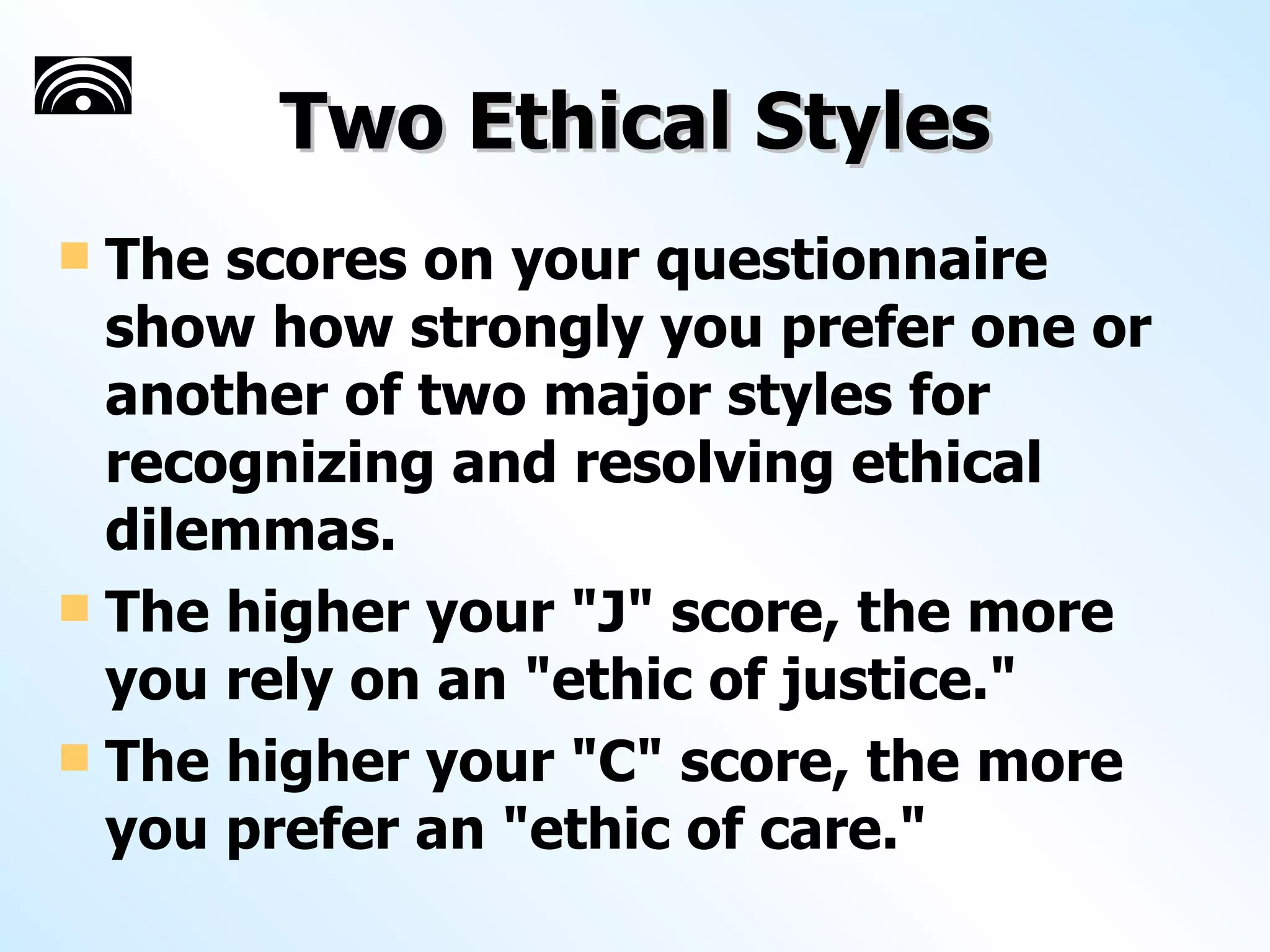 Ethics - Questionnaire 01 | PPT