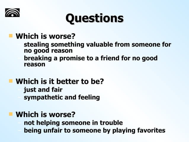 Ethics - Questionnaire 01 | PPT
