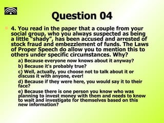 Questionnaire - Gossip | PPT