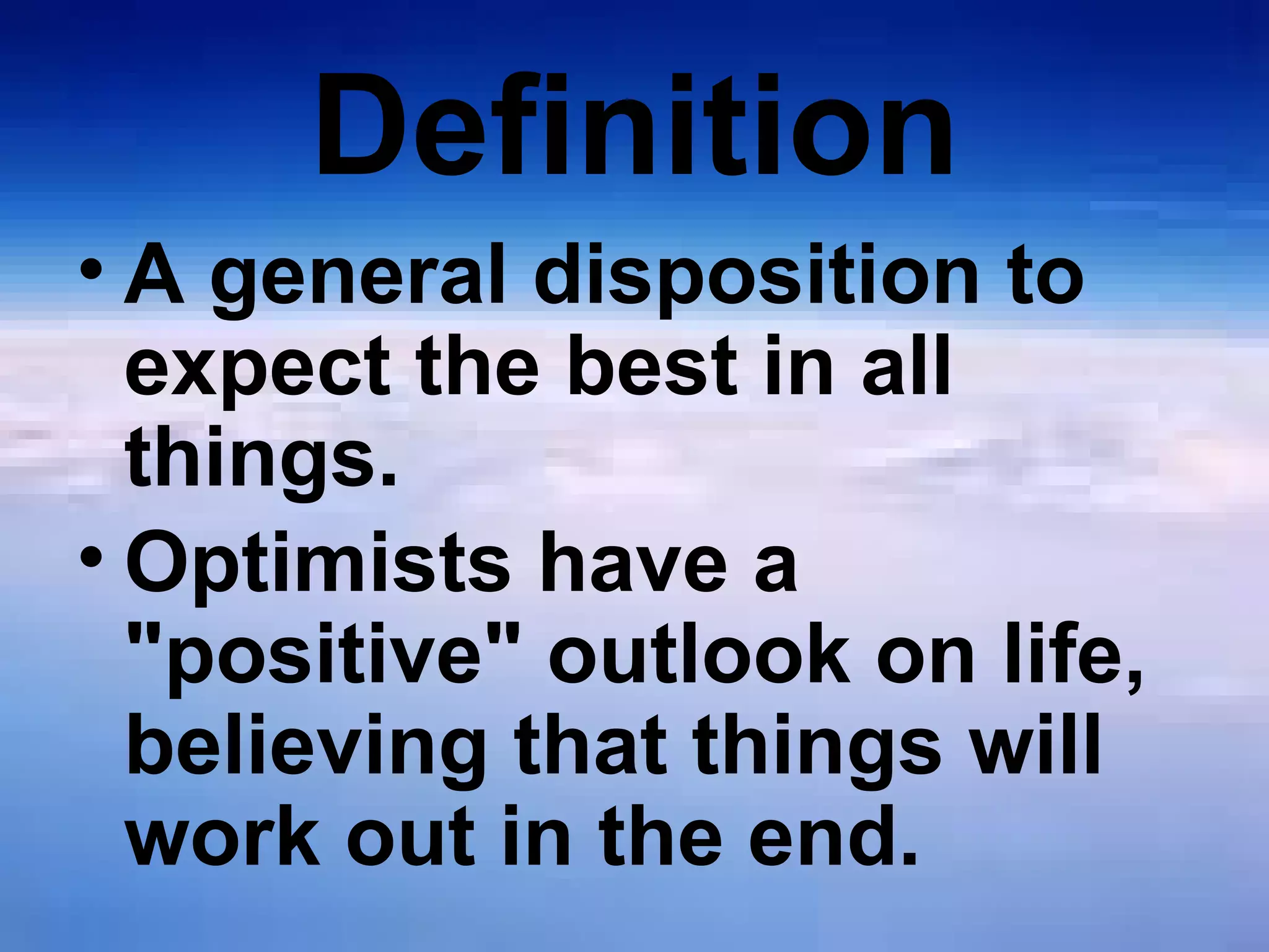 Optimism | PPT