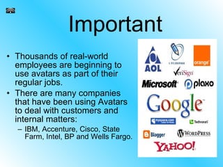 Avatars In The Working Environment | PPT