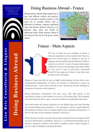 Doing Business Abroad - France | PDF