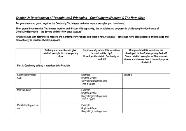 Task 3 bfi video guide structure | DOCX