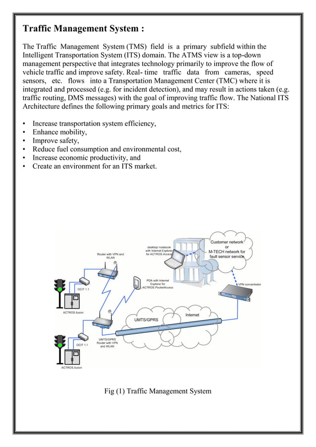 INTELLIGENT URBAN TRAFFIC CONTROL SYSTEM :ITS ARCHITECTURE | PDF