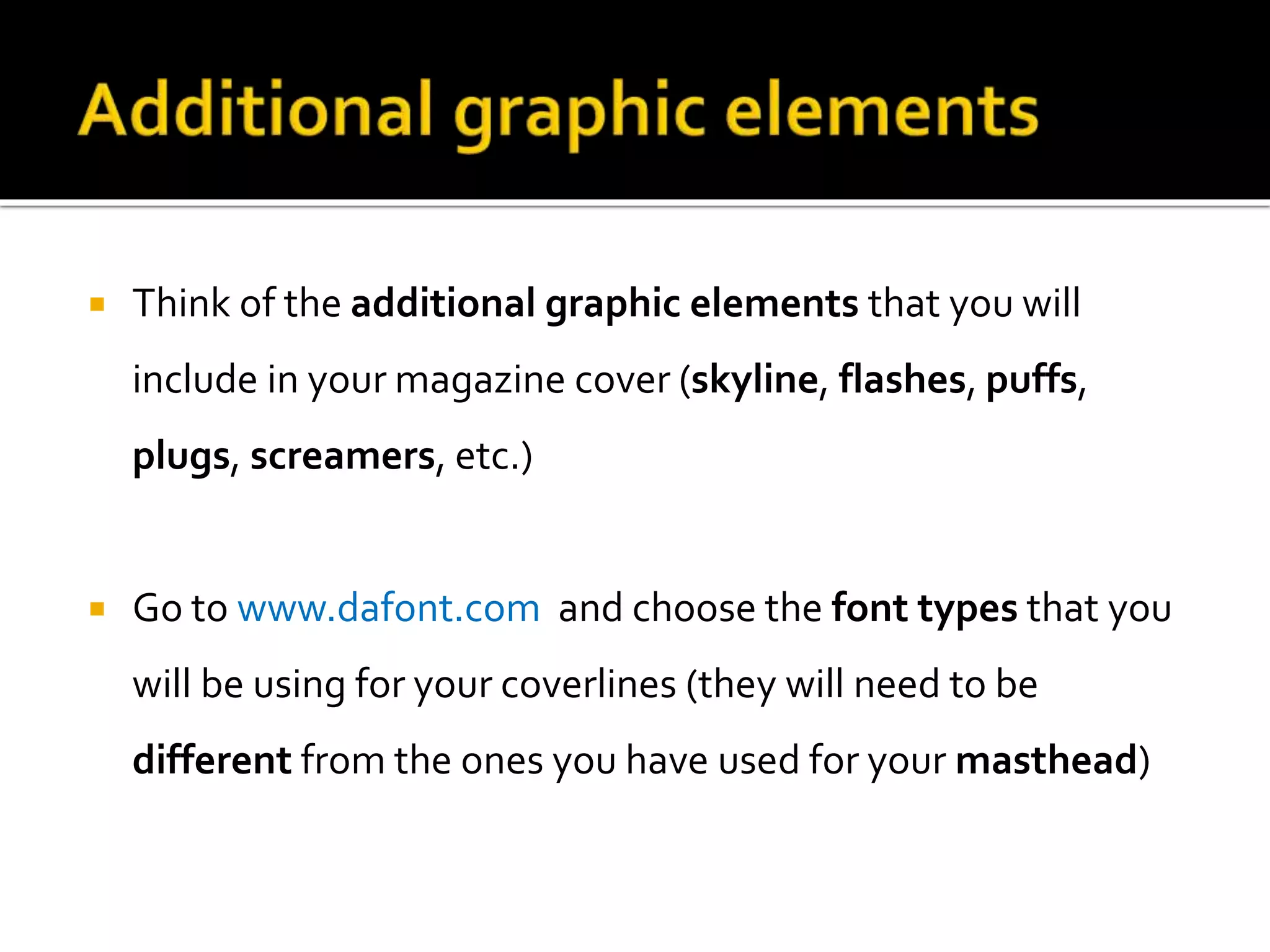 Magazine planning Cover lines | PPTX