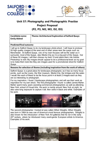 Task 3 Photo Shoot Proposal Form | PDF