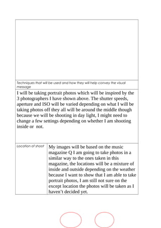 Task 3 portrait photo shoot proposal form | PDF