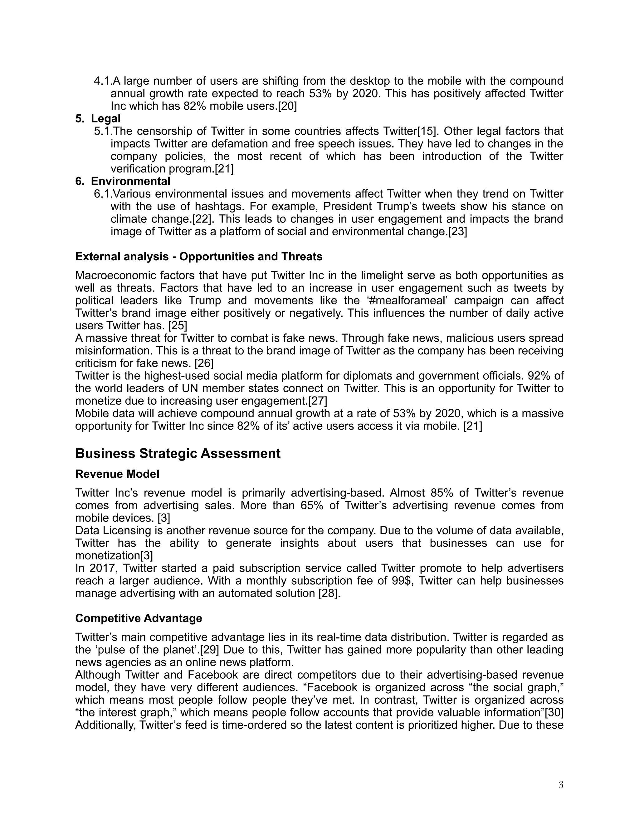 Twitter Business Strategy Assessment | PDF