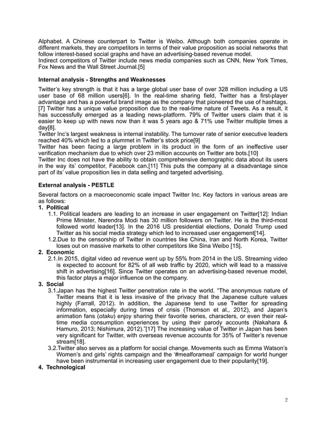 Twitter Business Strategy Assessment | PDF