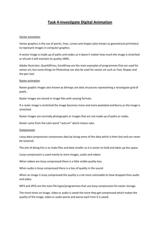 Task 4 investigate digital animation | PDF