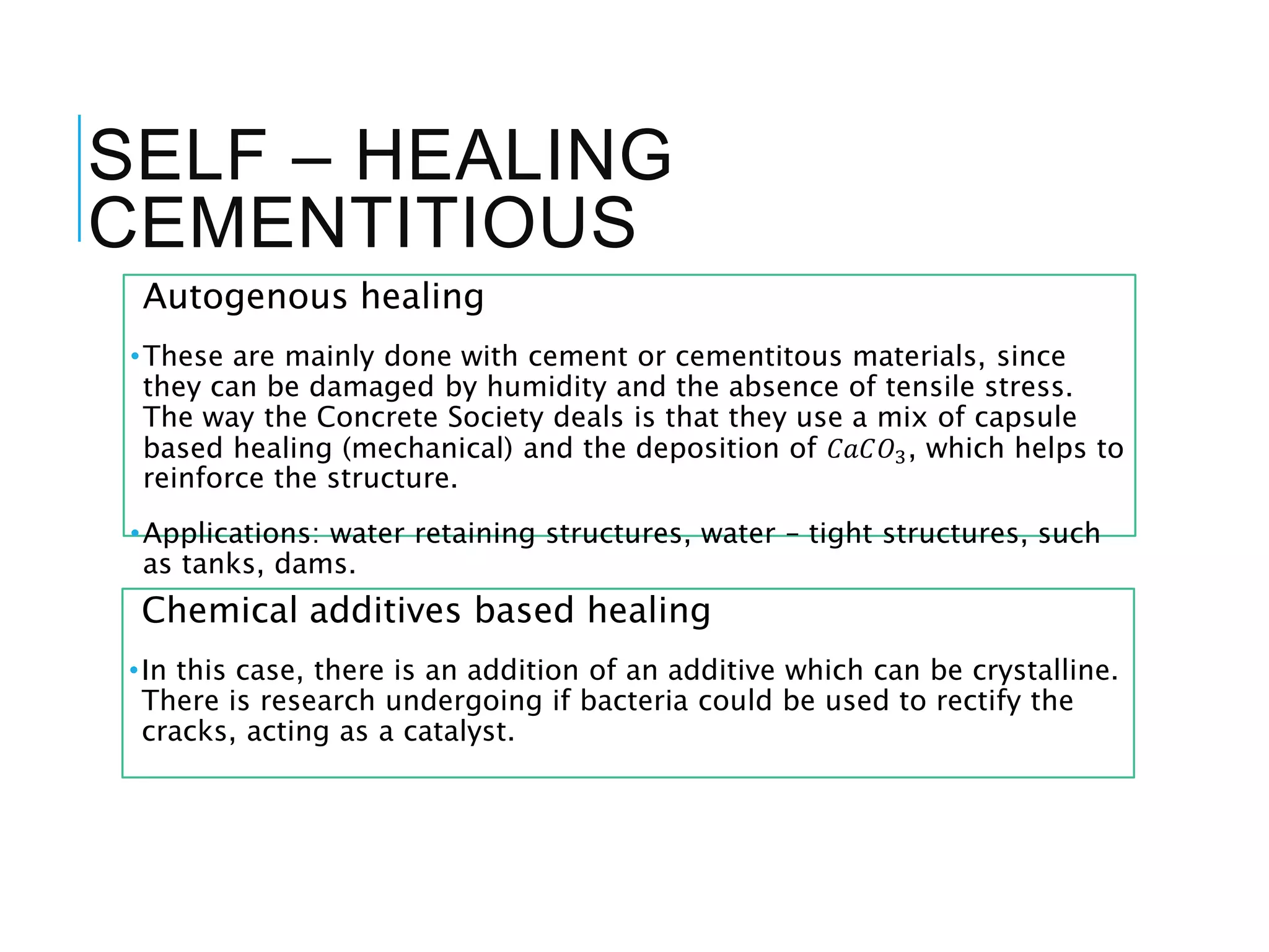 Self - healing materials | PPTX