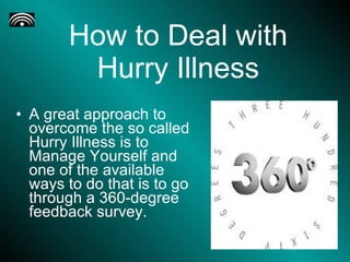 Hurry Illness - Living Under Pressure at Work | PPT