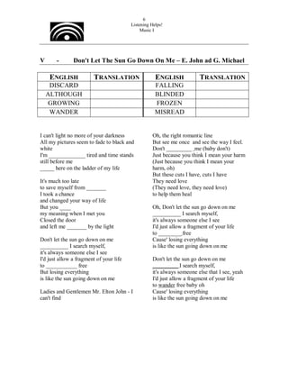 Song Book I - Listening Helps | PDF