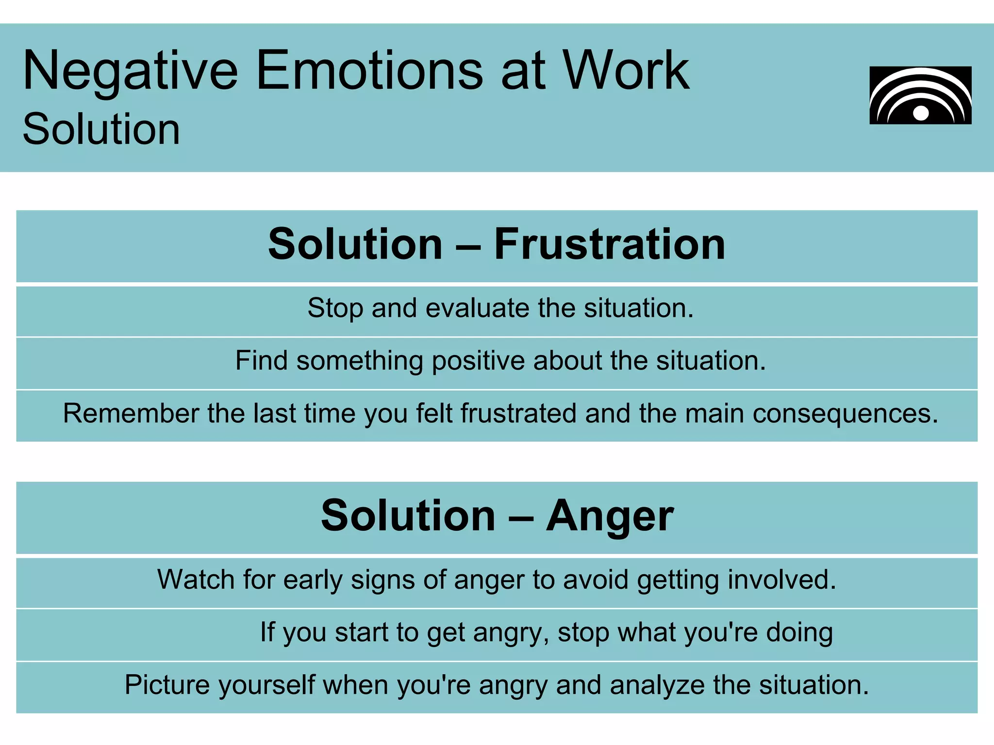 Negative Emotions at Work | PPT