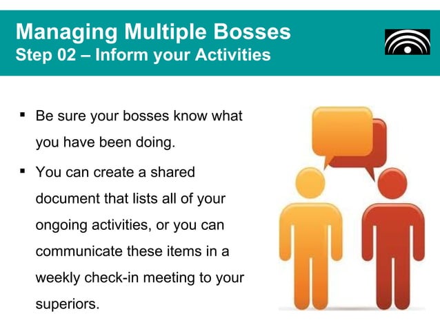 Managing Multiple Bosses - Main Aspects | PPT | Email | Internet