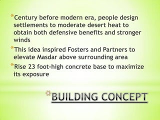 Task 4 best practices of masdar city | PPT