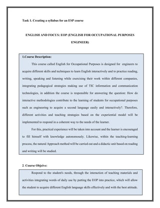 Task 4 esp syllabus lina