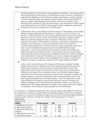 Task 4 Final Images Review Work Sheet Landscape | PDF